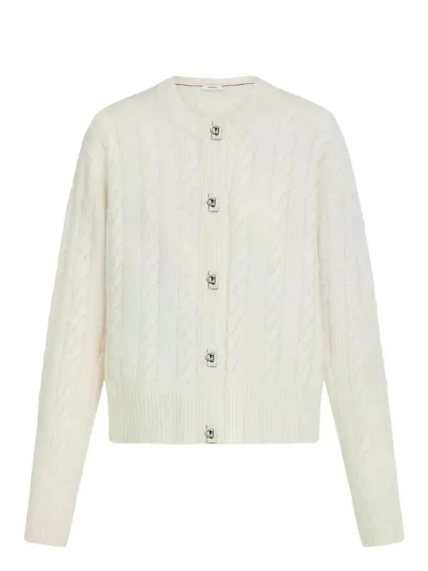 FERRAGAMO Cable-knit Cropped Cardigan - Neutrals