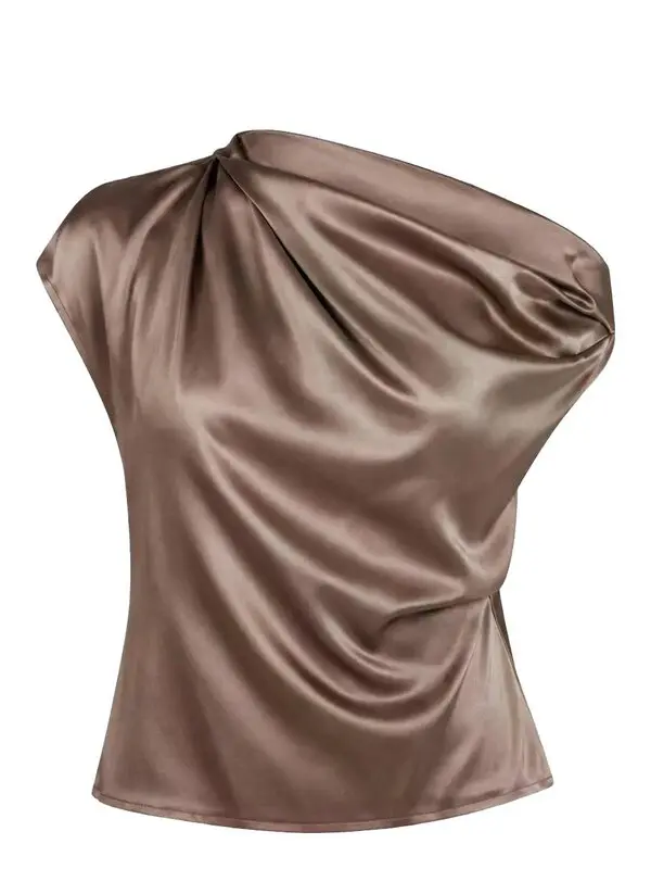 THE SEI Draped Asymmetric Top - Neutrals