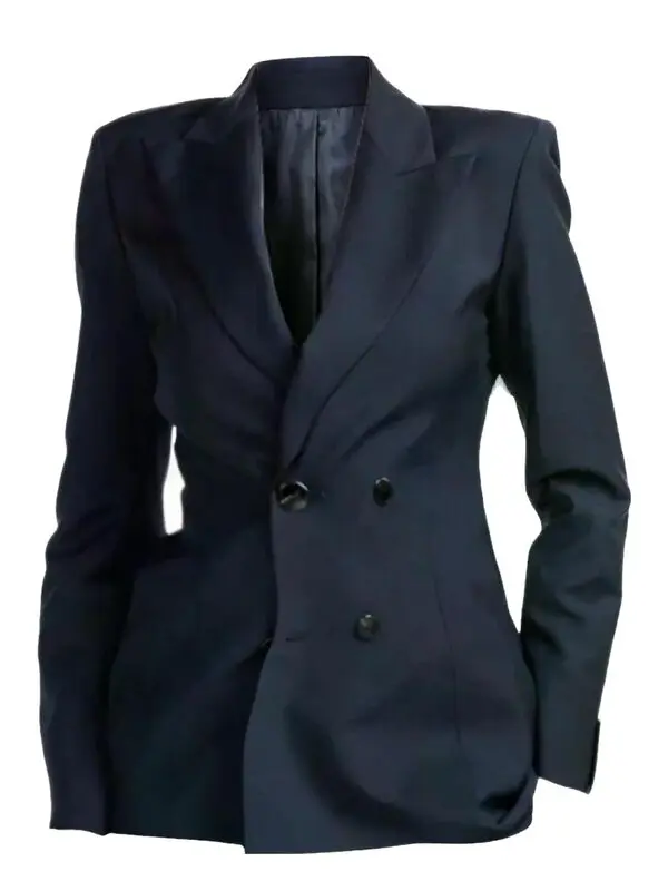 SA SU PHI Navy Double-breasted Blazer - Blue