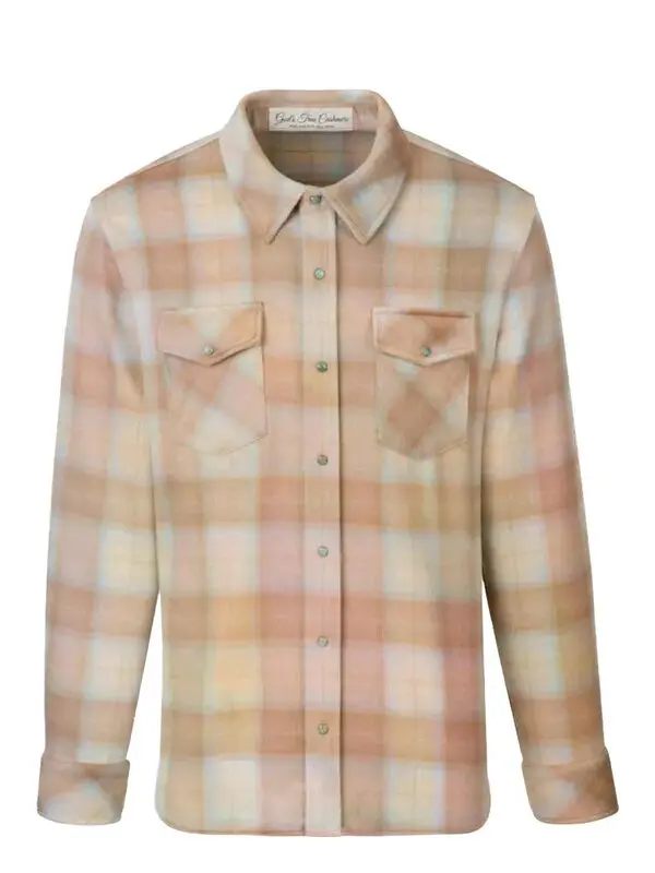 GOD'S TRUE CASHMERE Plaid-check Cashmere Shirt - Neutrals