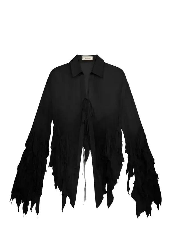 Blumarine Asymmetric Ruffled Shirt - Black