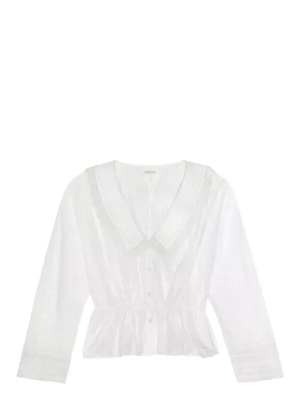 The Great. Harper Lace-trimmed Shirt - White