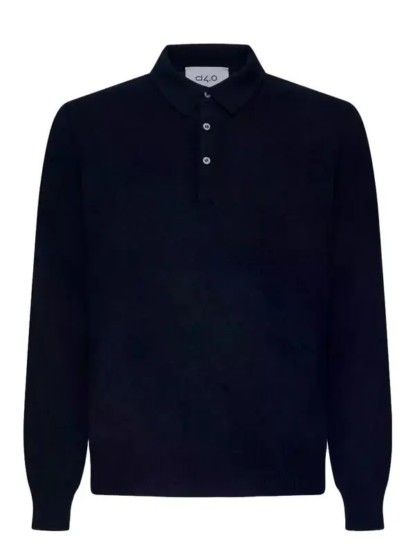D4.0 Polo-collar Sweater - Blue