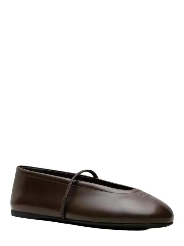 Miu Miu Logo-embossed Ballet Flats - Brown