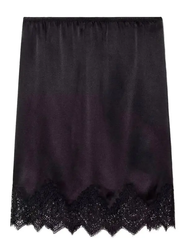 NILI LOTAN Thea Lace-trim Mini Skirt - Black