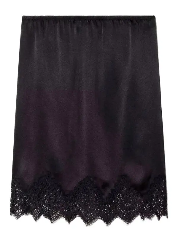 NILI LOTAN Thea Lace-trim Mini Skirt - Black