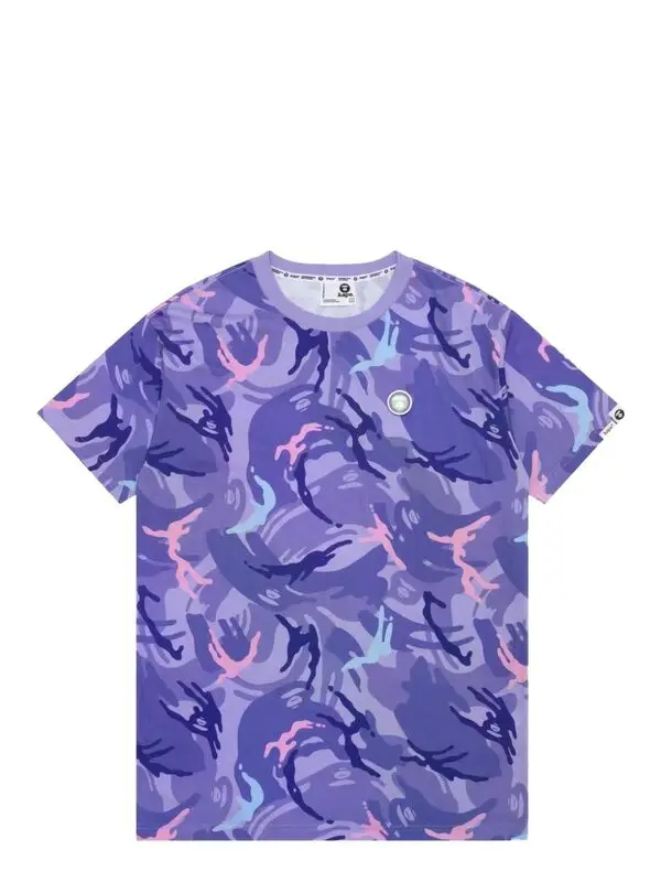 AAPE BY *A BATHING APE Moonface Camo-print T-shirt - Blue