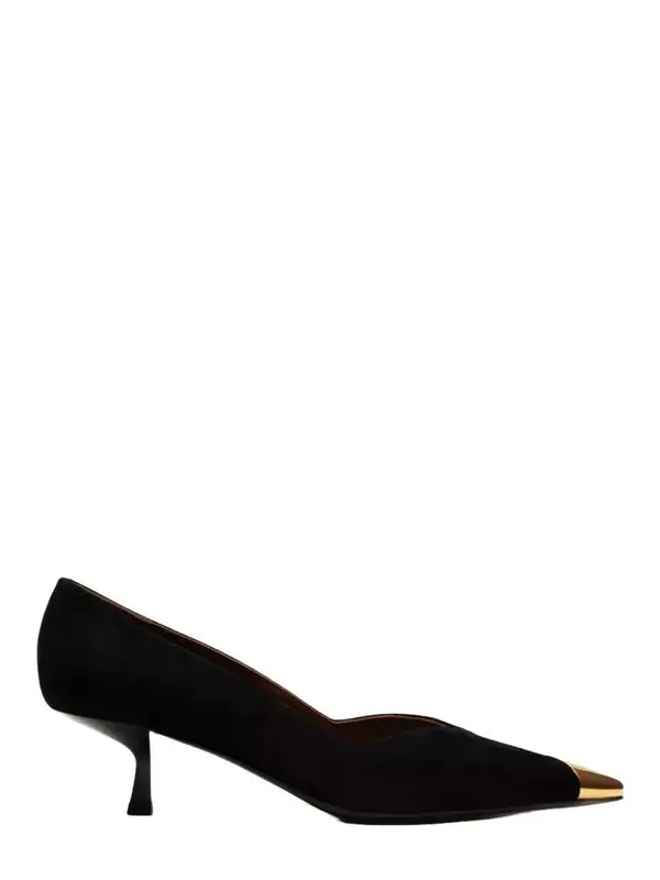 GIUSEPPE ZANOTTI Melaine Pointed-toe Pumps With Gold-tone Metal Toe Cap - Black
