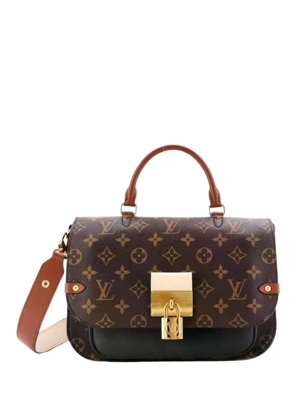LOUIS VUITTON Monogram Canvas Leather Satchel - Black