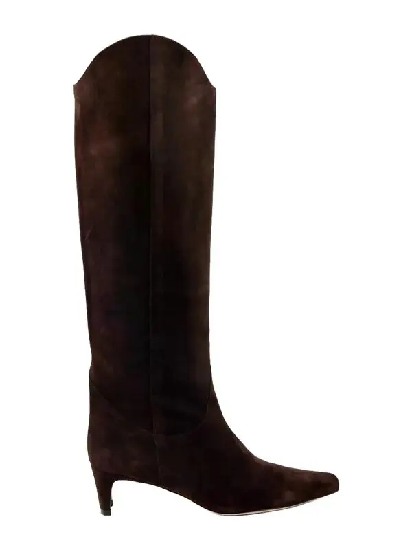 Staud Pointed-toe Suede Boots - Brown