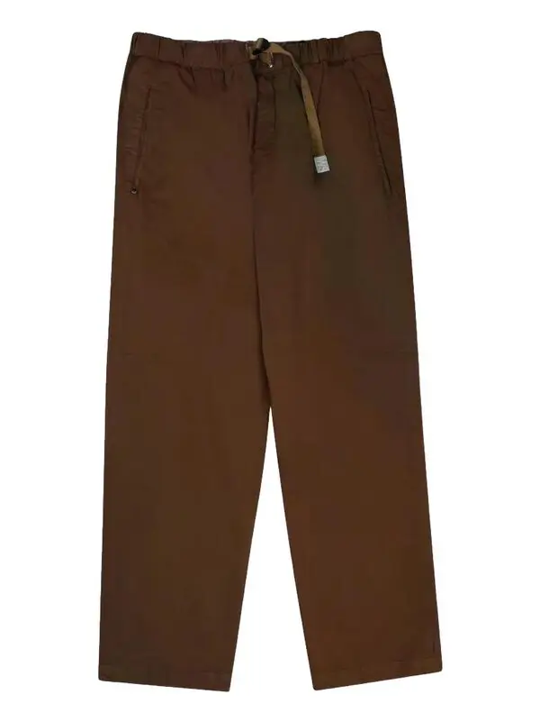 WHITE SAND Belted Straight-leg Trousers - Brown