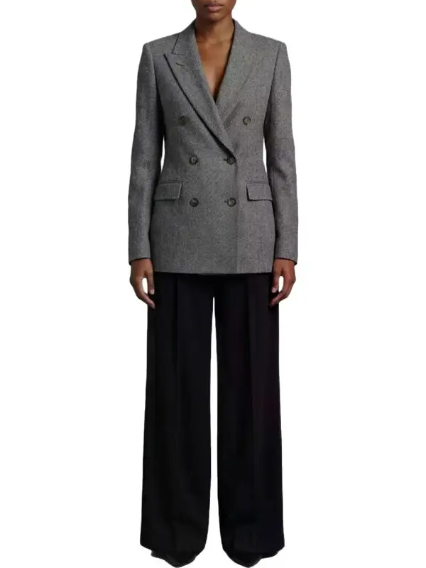 Tagliatore Paris Herringbone Pattern Double-breasted Blazer - Grey