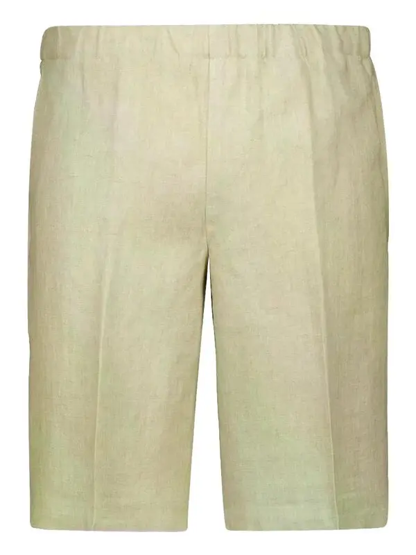 PIACENZA CASHMERE 1733 Elasticated Waistband Linen Shorts - Neutrals