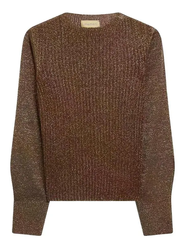 Momoni Ribbed Lurex Sweater - Brown