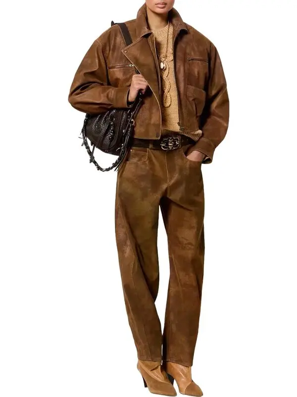 MARANT ETOILE Belky Barrel-fit Trousers - Brown