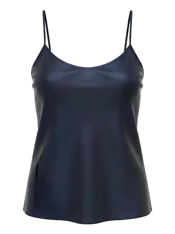 RUNDHOLZ BLACK LABEL Scoop Neck Spaghetti Strap Top - Blue
