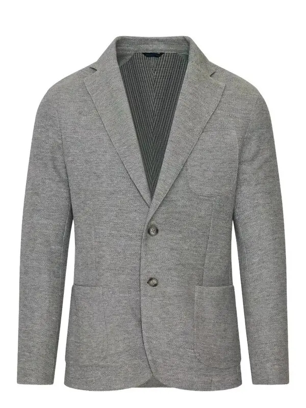 PATRICK ASSARAF Single-breasted Patch-pocket Blazer - Grey