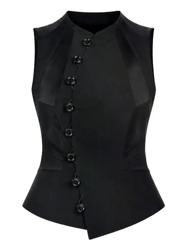 SHIRO SAKAI Asymmetric Wool Top - Black