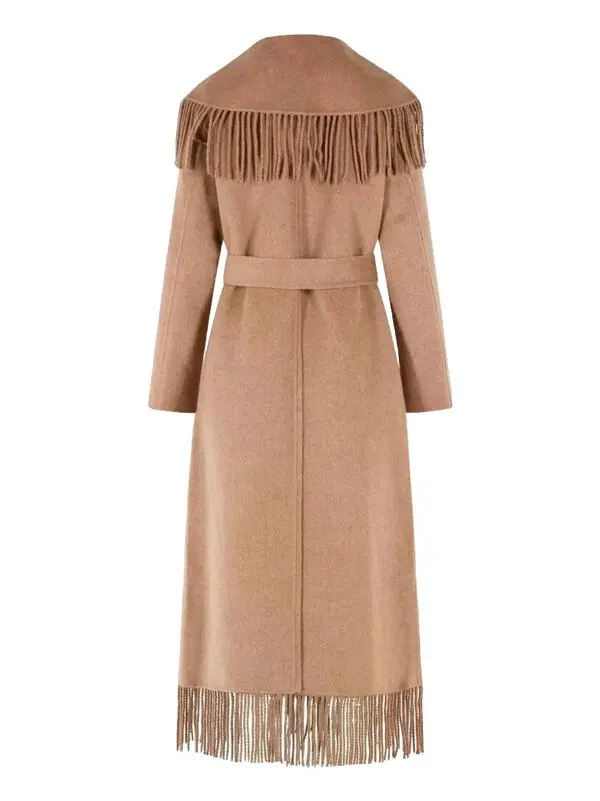 Simkhai Fringe-trimmed Belted Coat - Neutrals