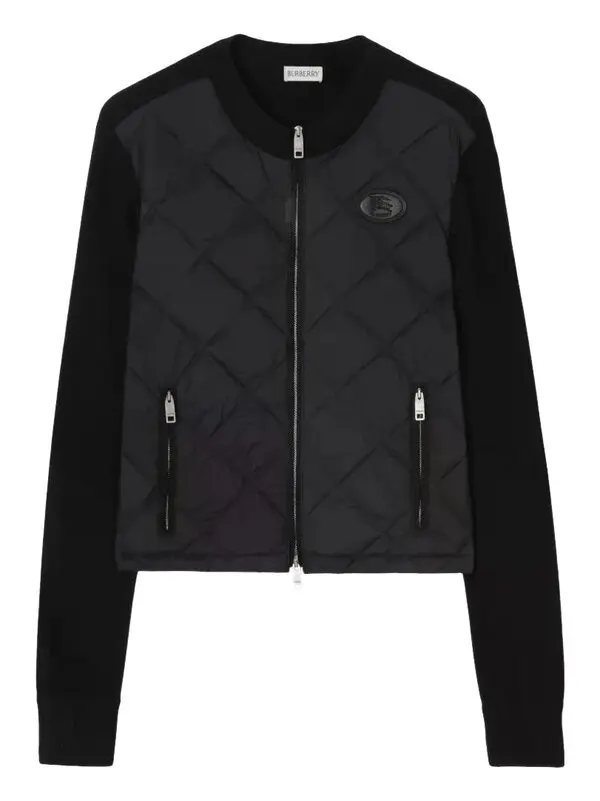 Burberry Quilted Nylon And Wool Jacket - Black
