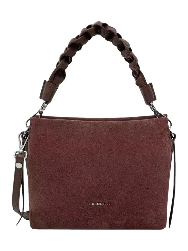 COCCINELLE Small Braided-handle Suede Tote Bag - Brown