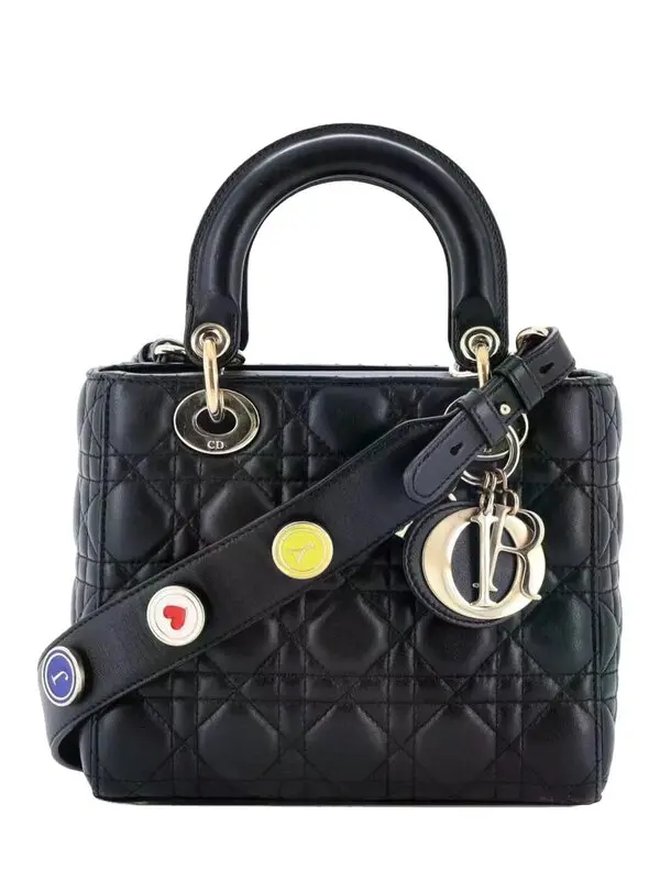 Dior My Lady Cannage Quilt Lambskin Satchel - Black