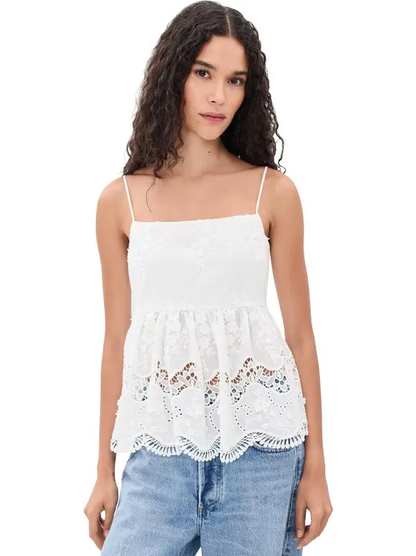 Generation Love Ginny 3d Voile Top - White