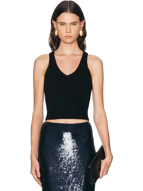 Brandon Maxwell Reese V-neck Tank Top - Black