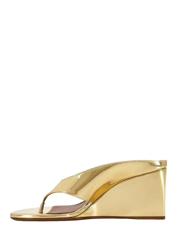 Alaïa Metallic Wedge Thong Mules - Platine