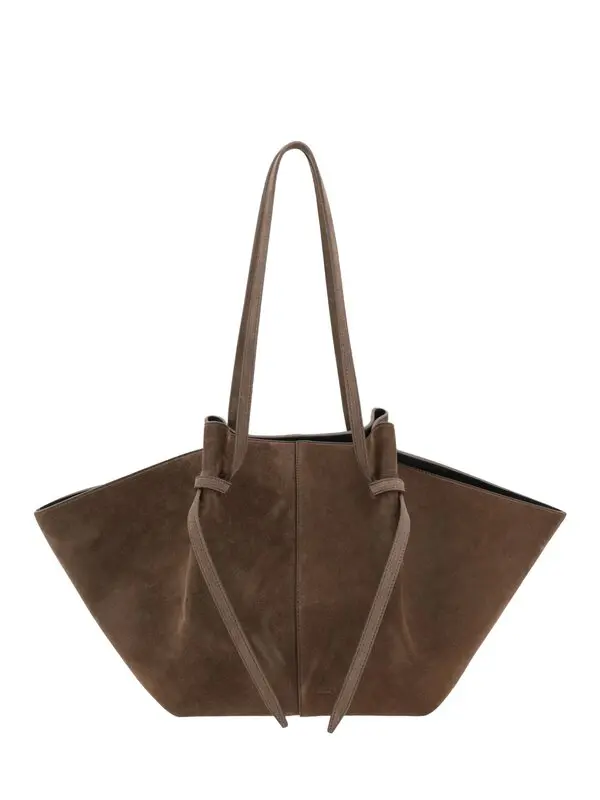 Yuzefi Large Logo Detailed Shoulder Bag - Chocolate