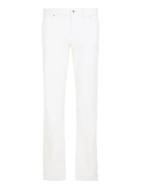 Brioni Logo Patch Straight-leg Jeans - White