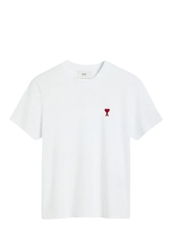 AMI Paris Round Neck Short Sleeve T-shirt - White