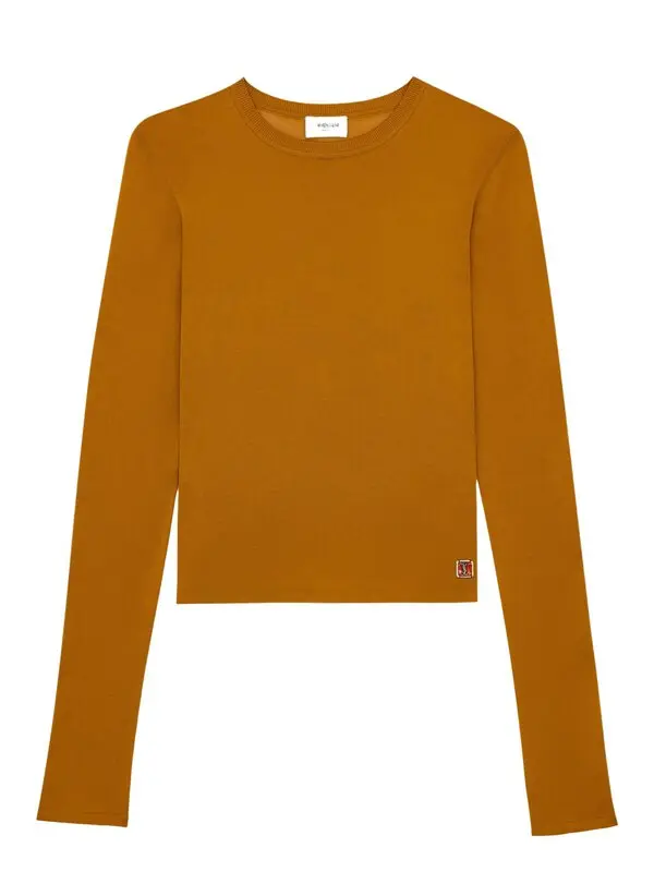 Saint Laurent Cassandre Crewneck Knitted Top - Ginger