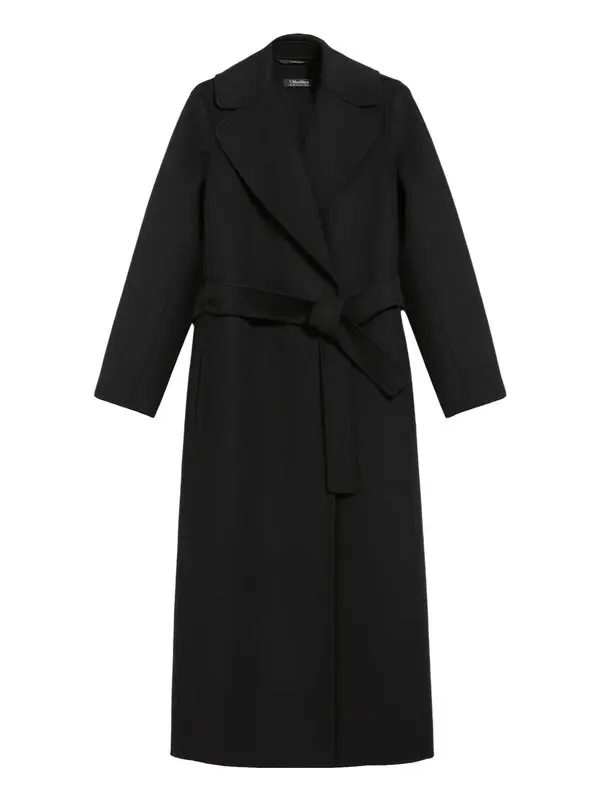 Max Mara Long Sleeved Belted Coat - Black