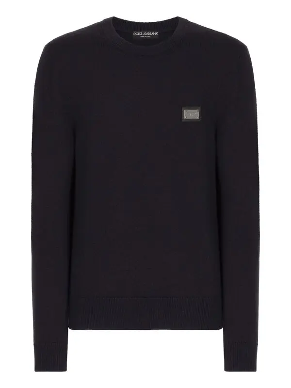 Dolce & Gabbana Dg Essentials Crewneck Knitted Jumper - Black