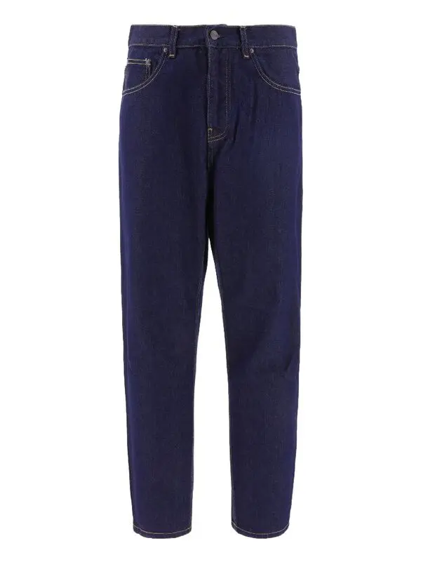 Carhartt Work In Progress Newel Logo Patch Straight-leg Jeans - Black