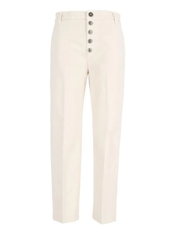 DONDUP Nima Logo-plaque Trousers - White