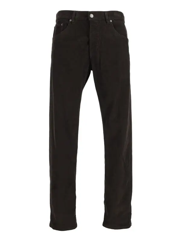 DONDUP Turn-up Hem Corduroy Trousers - Black