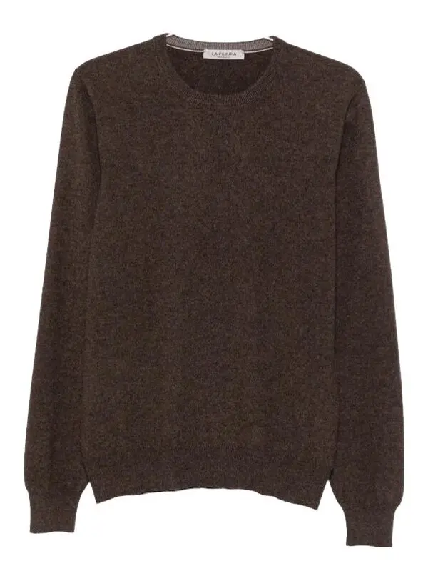 D'ANIELLO Crew-neck Long-sleeve Knit - Dark Brown