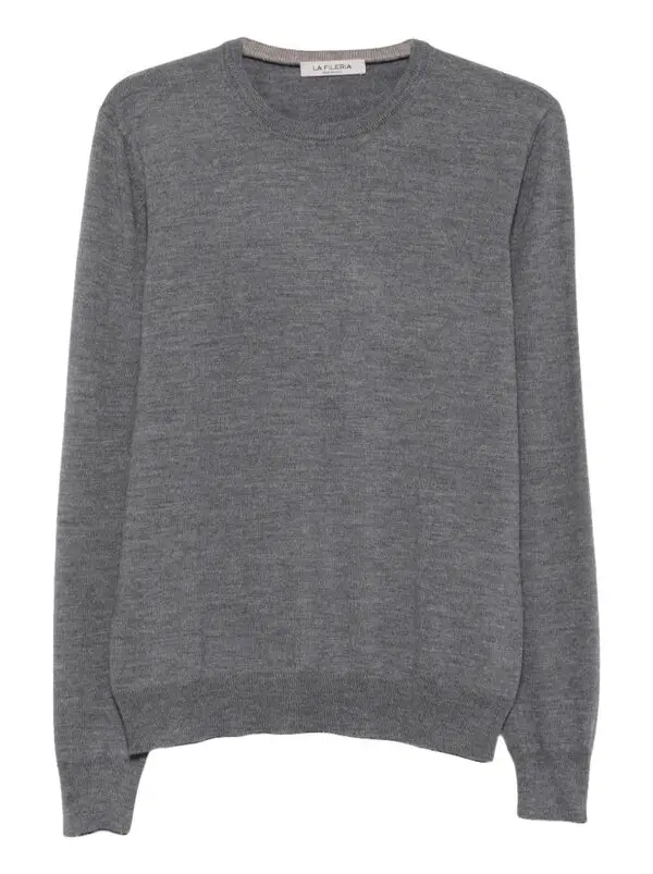 D'ANIELLO Crew Neck Long Sleeve Knit - Gray