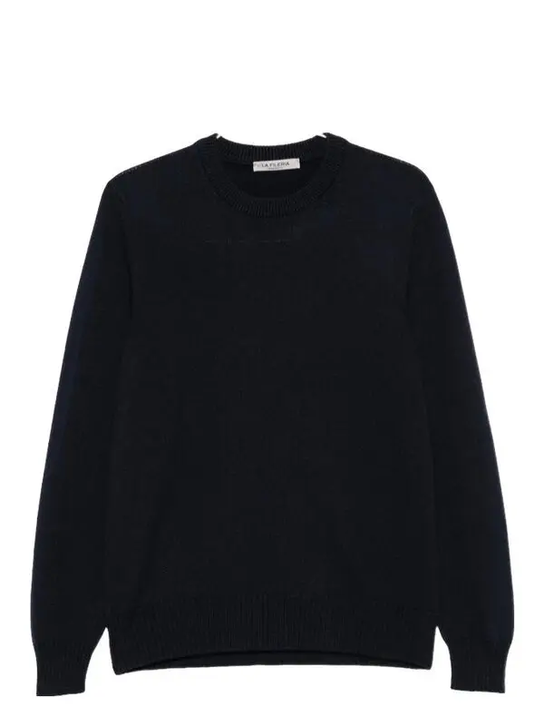 D'ANIELLO Crew Neck Long Sleeve Sweater - Navy Blue