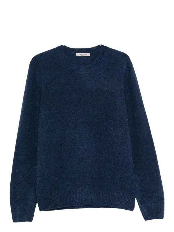 D'ANIELLO Bouclé-knit Crew Neck Sweater - Blue