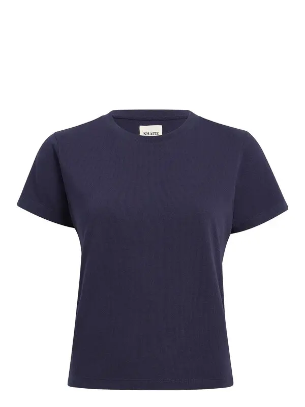 Khaite Short-sleeve Crewneck T-shirt - Indigo