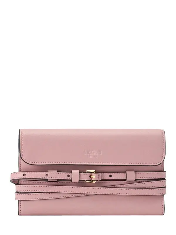 Moschino Tie Me Leather Mini Crossbody Bag - Pink