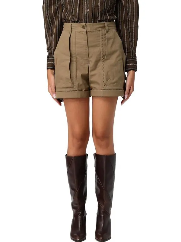 Isabel Marant Étoile High-waisted Cotton Shorts - Kaki