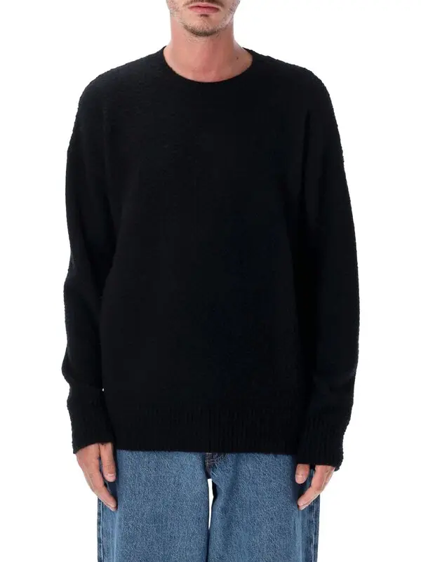 ROBERTO COLLINA Relaxed Fit Wool Crewneck Jumper - Black