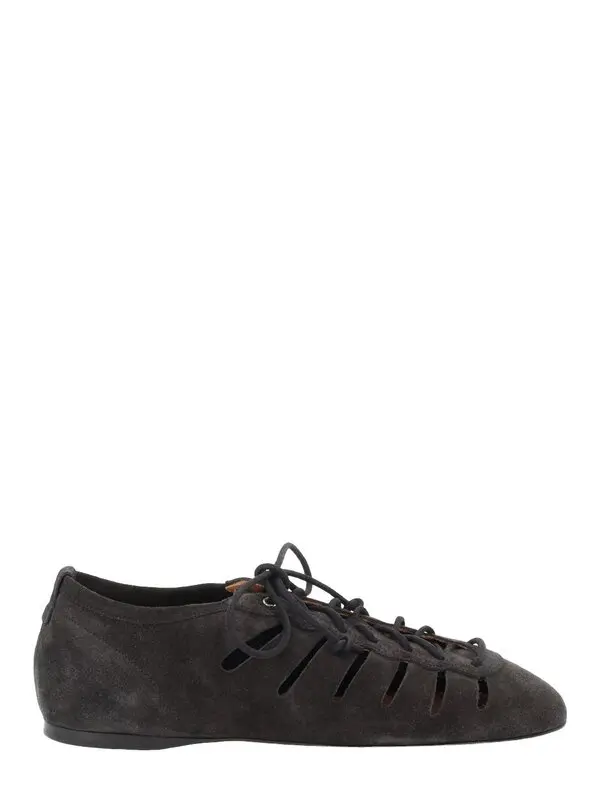Isabel Marant Étoile Leyza Perforated Suede Ballet Flats - Black