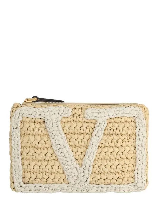Valentino Garavani Viva Superstar Mini Bag In Crochet Viscose - Beige