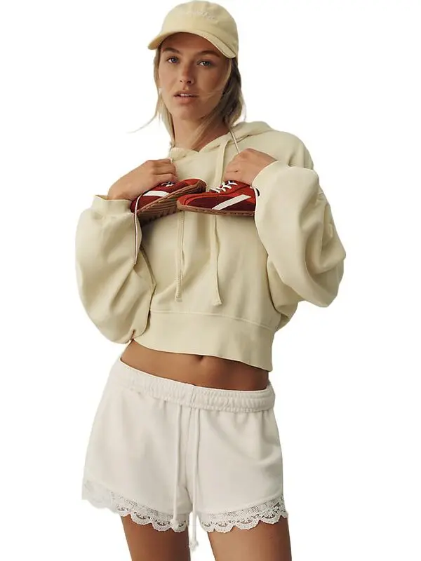 Daily Practice Lace Terry Shorts - White