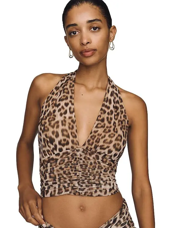 Bardot Elera Halter Top - Leopard